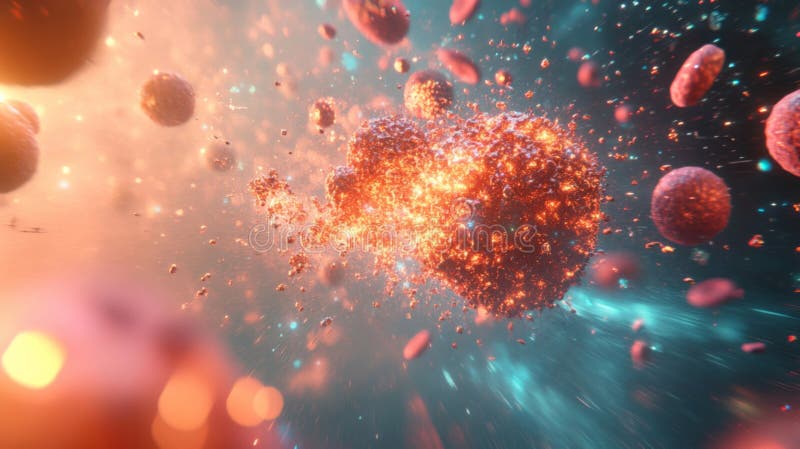 Celestial Bodies Colliding in a Fiery Cosmic Explosion Stock ...