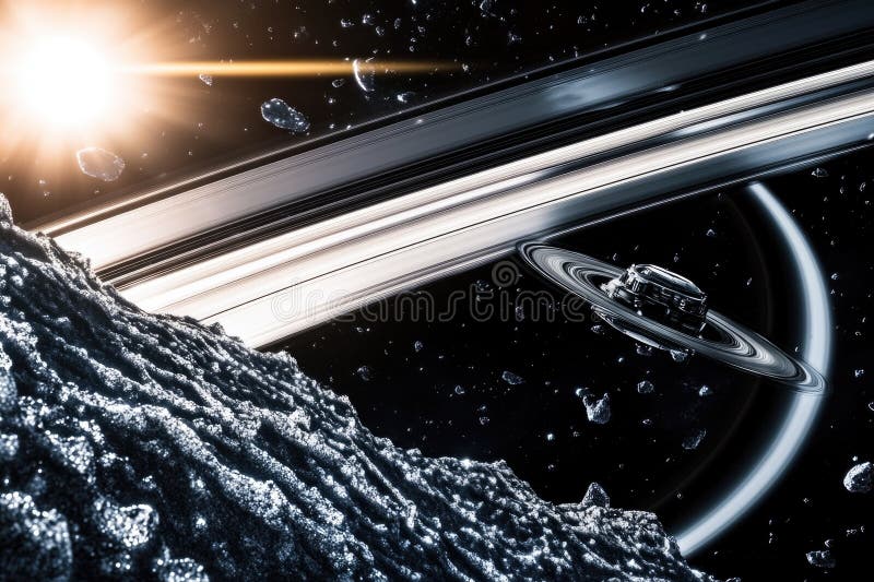 A Celestial Body with a Distinctive Ring Structure Stock Image - Image ...
