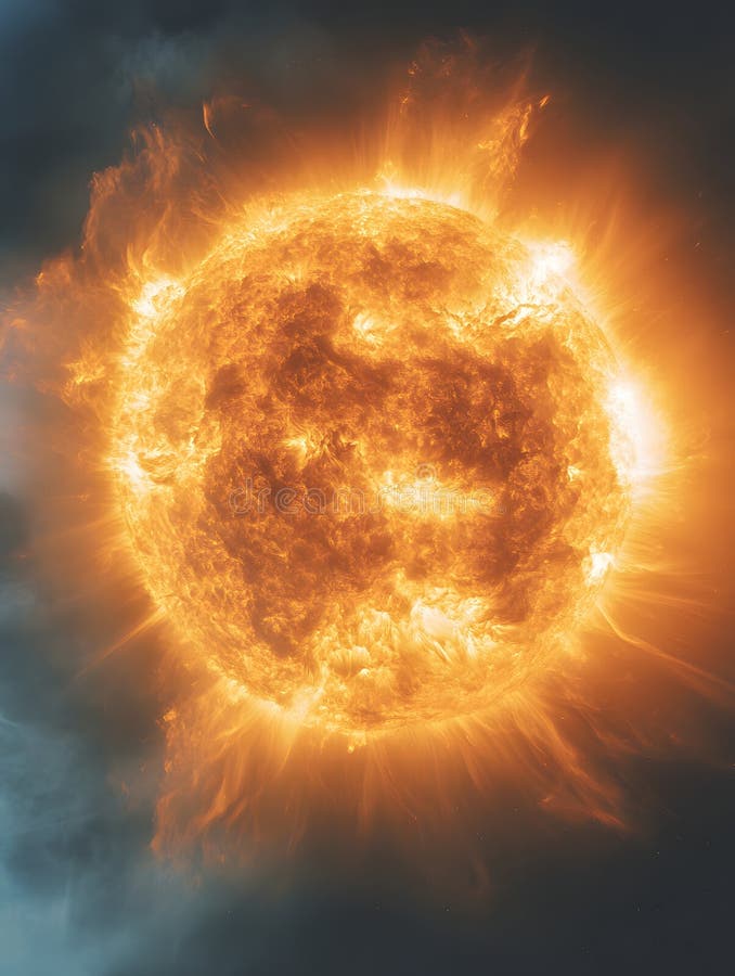 A Celestial Body Emitting Bright Orange Light Surrounded by Dark Clouds ...