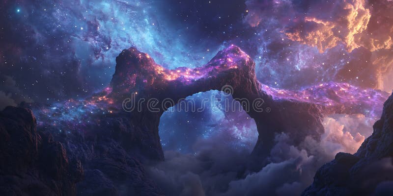 Celestial Bridge Made of Stardust Connecting Two Worlds for Fantasy ...