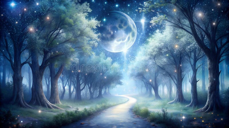 Celestial Canopy: a Glimmering Path through the Moonlight Forest ...