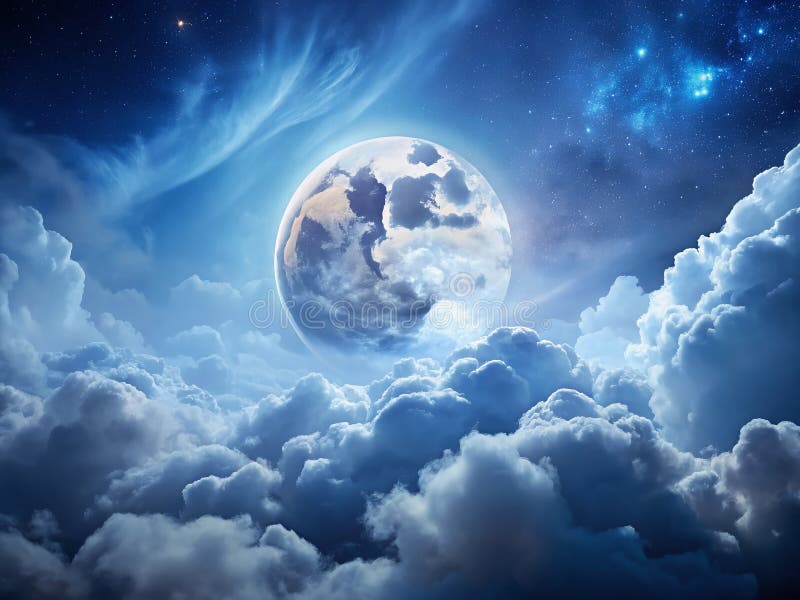 A Celestial Canvas Stunning Moonlit Cloudscape Perfect for ...