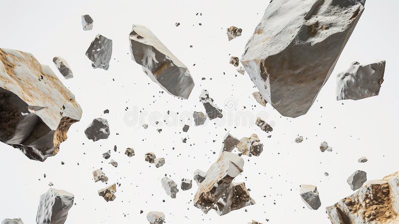 Celestial Cascades: Flying Rocks in Space. Generative Ai Stock ...