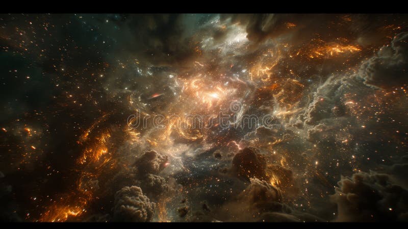 Celestial Chaos Exploding Star and Cosmic Dust Clouds in a Vibrant Deep ...