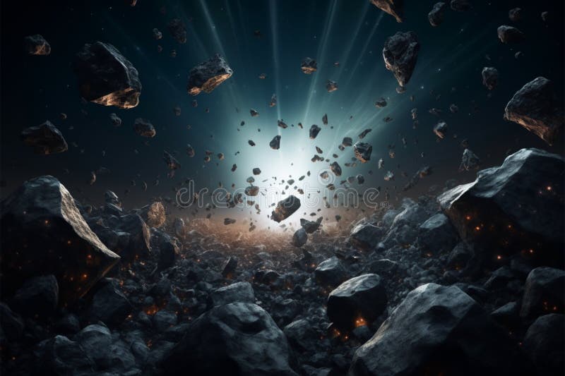 Celestial Chaos Unfolds with Rocks and Debris Soaring after Explosion ...