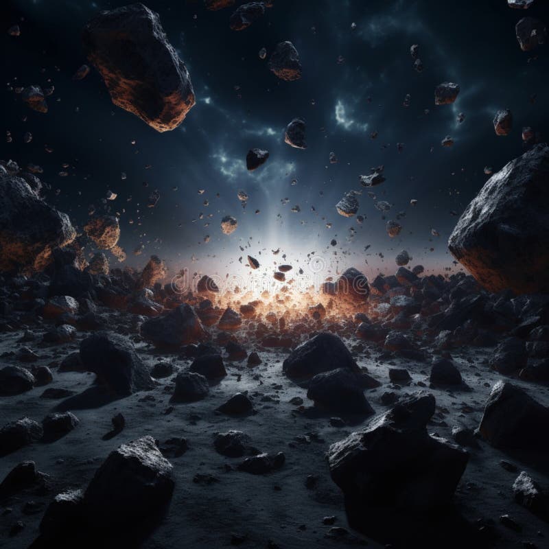 Celestial Chaos Unfolds with Rocks and Debris Soaring after Explosion ...