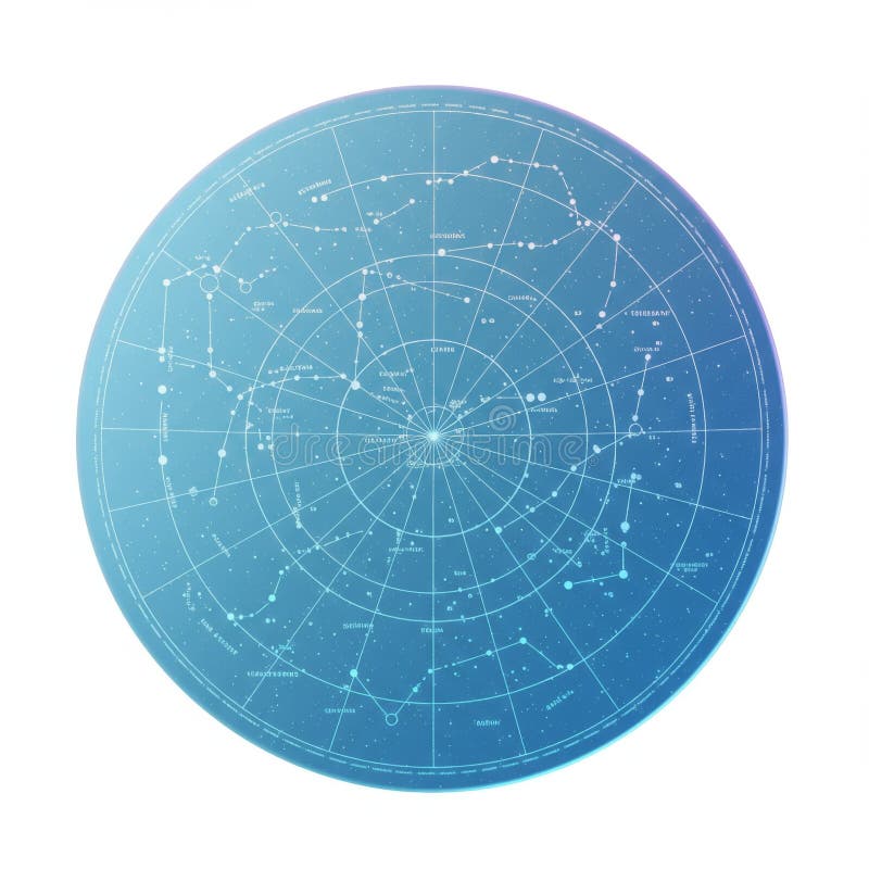 Celestial Chart: Blue Gradient Star Map Stock Illustration ...