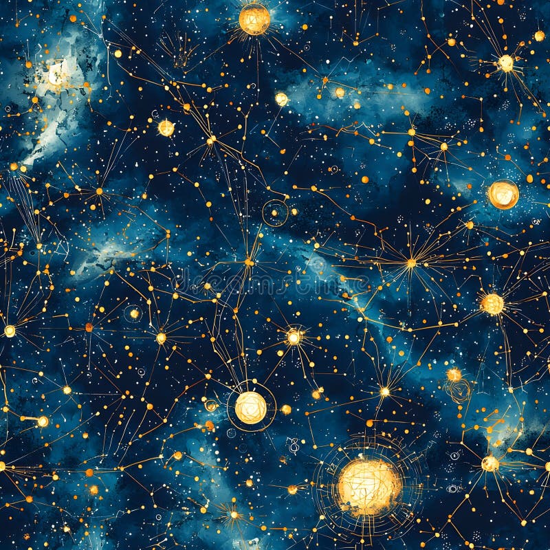 Celestial Chart a Night Sky Tapestry. AI Generated Stock Illustration ...