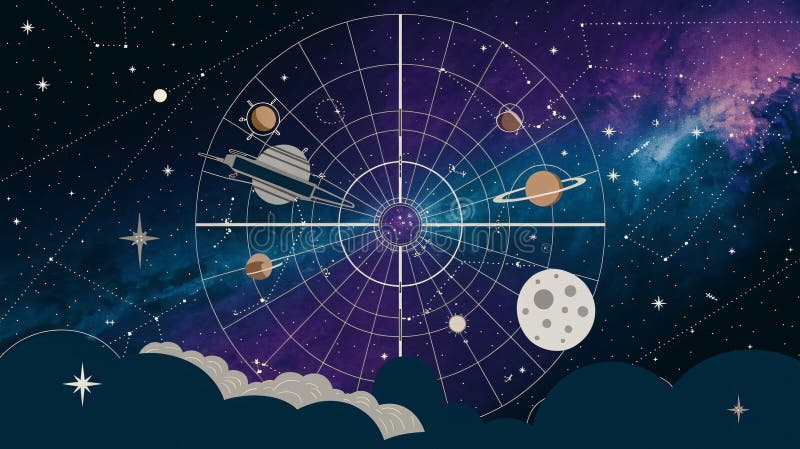 Celestial Chart, Space Exploration and Planets in Good Resolution Stock ...