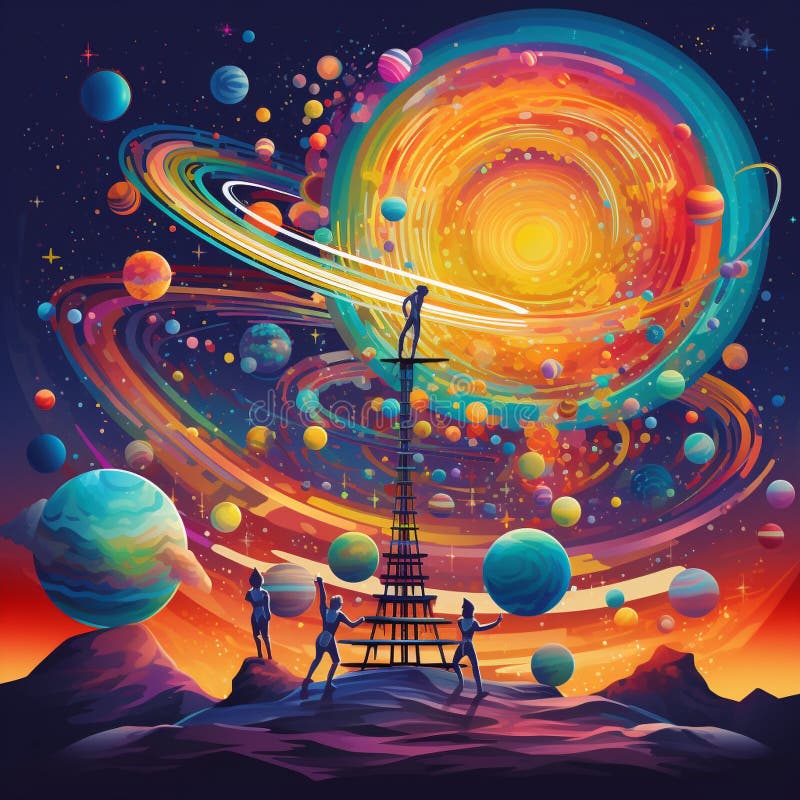 Celestial Circus - Acrobats and Animals Performing Amongst Stars and ...