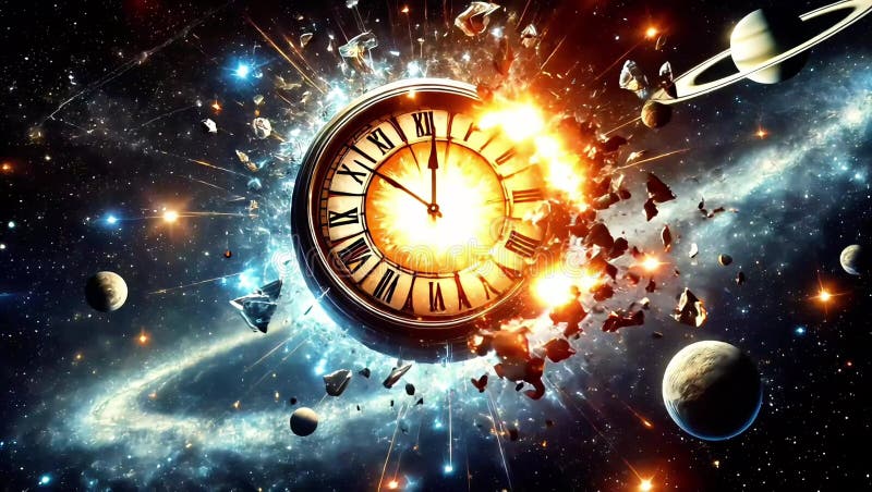 A Celestial Clock Explosion Animation Stock Video - Video of metaphor ...