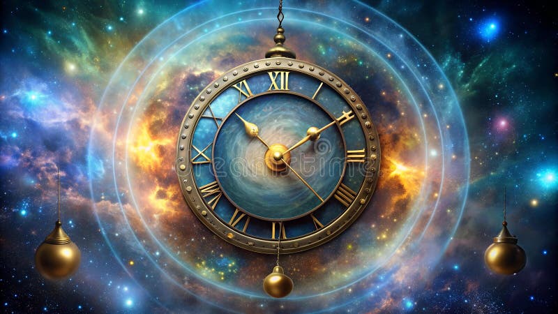 Celestial Clock: a Symphony of Time and Space Generative AI Stock Image ...