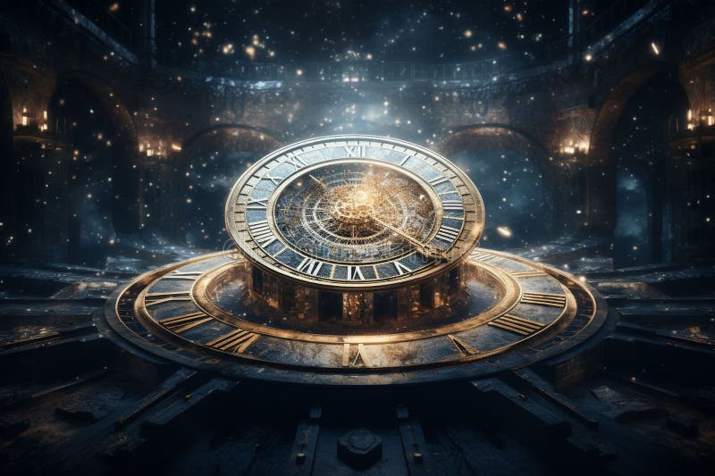 Celestial Clock Ticking in a Mesmerizing Display Stock Illustration ...