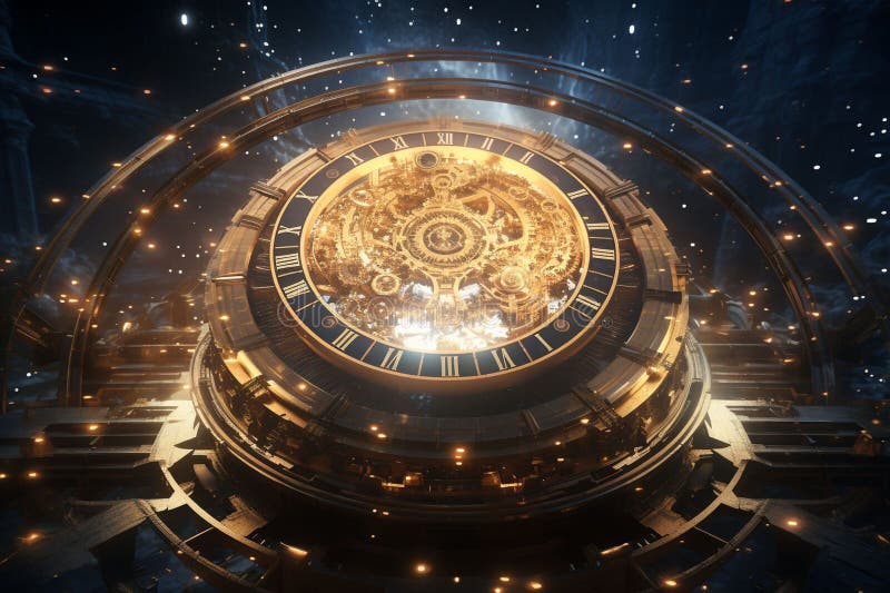 Celestial Clock Ticking in a Mesmerizing Display Stock Illustration ...