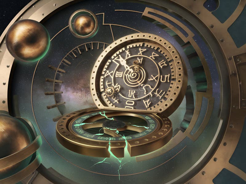 Celestial Clockwork: a Mystical Timepiece Amidst the Cosmos Stock ...