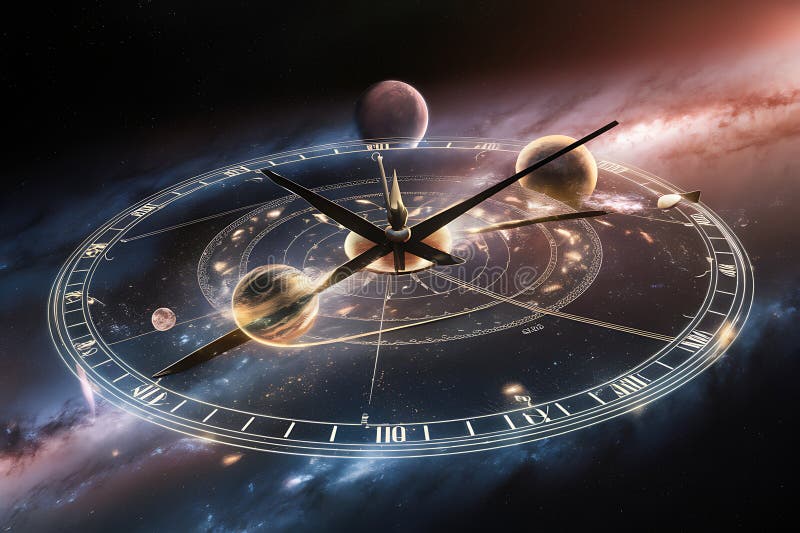 Celestial Clockwork Times Symphony in Space Stock Illustration ...
