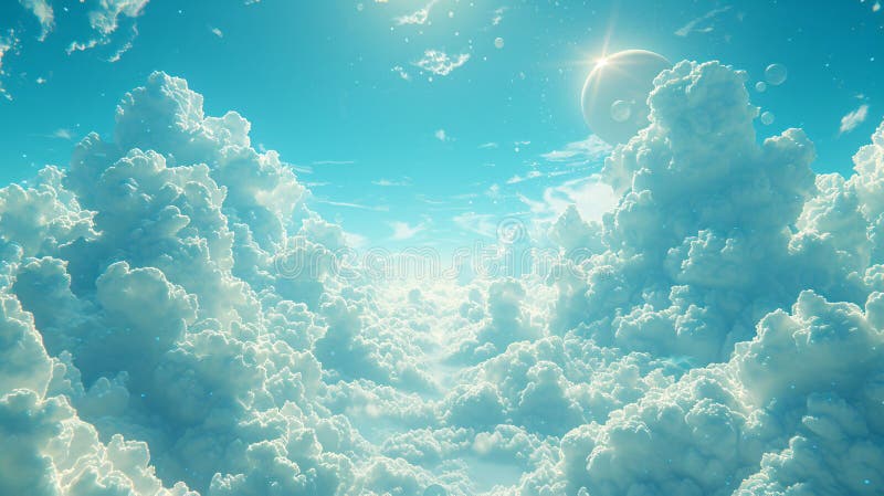 Celestial Cloudscape: Sunlit Ethereal Stock Image - Image of surreal ...
