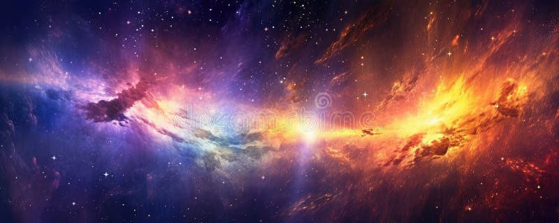 Celestial Collision of Stars and Galaxies, Exploding in a Dazzling ...