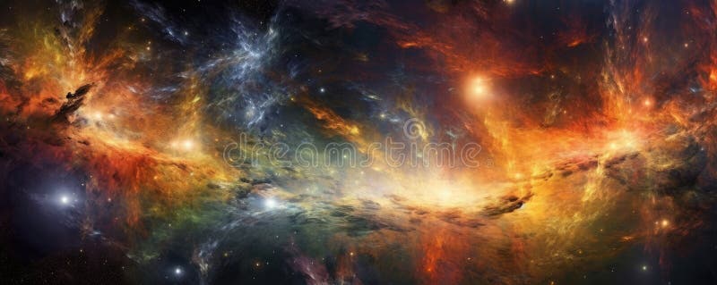 Celestial Collision of Stars and Galaxies, Exploding in a Dazzling ...