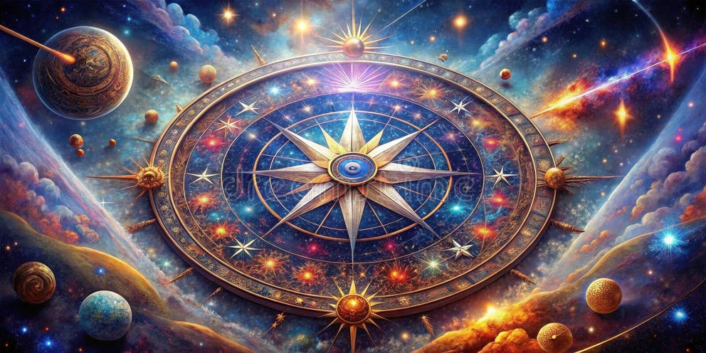 Celestial Compass a Cosmic Navigation Chart through Starlit Galaxies ...