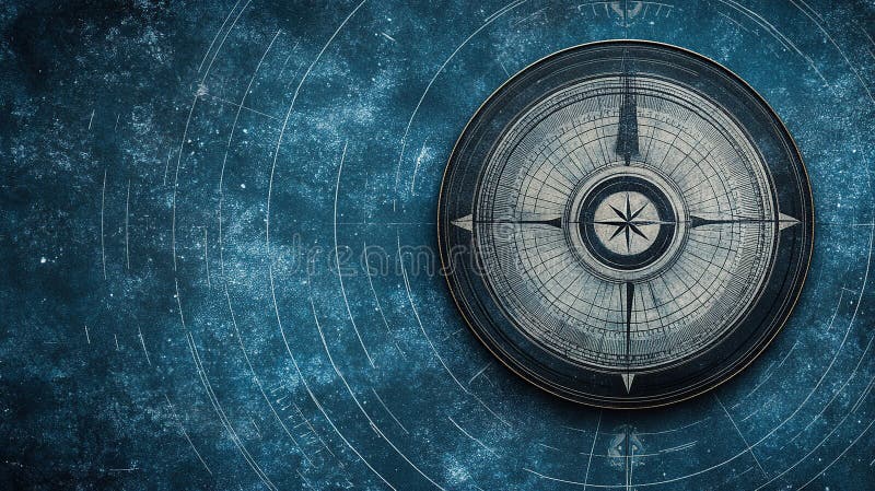Celestial Compass Navigation Guide, Starry Background Stock Photo ...