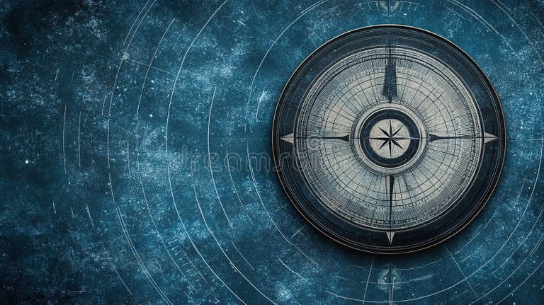 Celestial Compass Navigation Guide, Starry Background Stock Photo ...