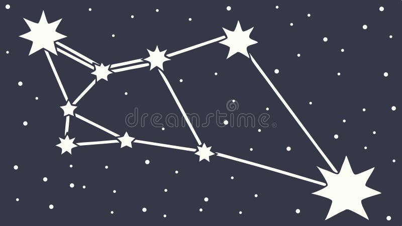 Celestial Constellation on Dark Sky: Astronomy Stargazing, Vector ...