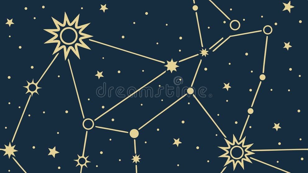 Celestial Constellation Star Map Night Sky Vector, Vector Design ...