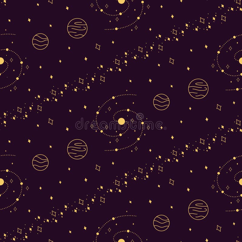 Celestial Seamless Pattern Hands and Stars Stock Vector - Illustration ...