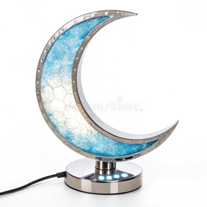 Celestial Crescent Moon Lamp Isolated on White Background Stock ...