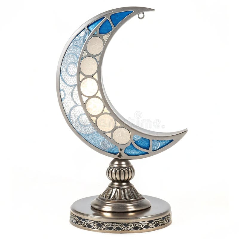 Celestial Crescent Moon Lamp Isolated on White Background Stock ...