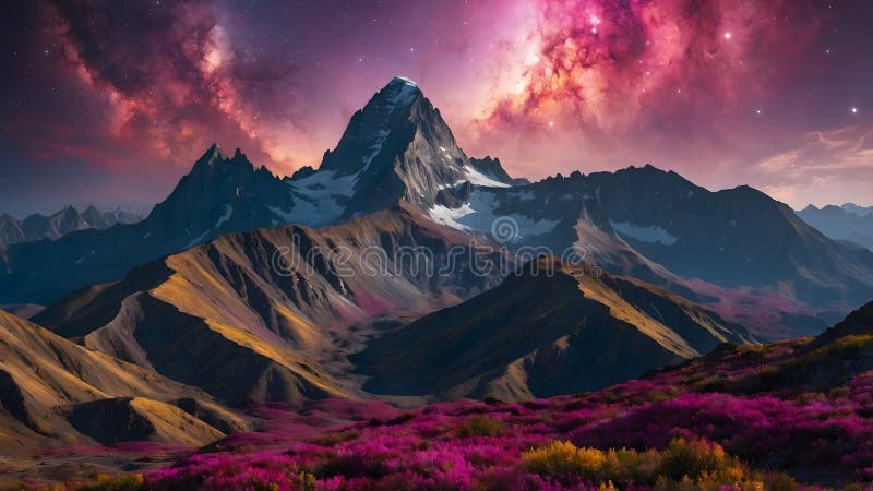 Celestial Crests: an Adventure through Cosmic Elevations Stock Image ...