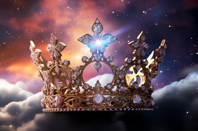 Celestial Crown Fantasy Sky Night Gazing Stock Illustration ...