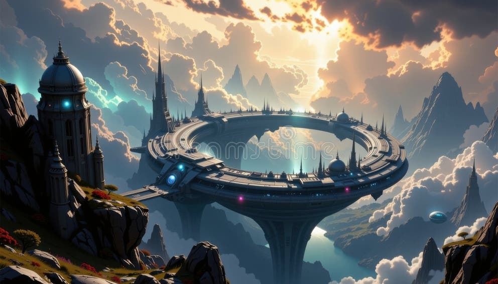 The Celestial Crown of Thassyr, Hovering within an Artificial Nebula ...