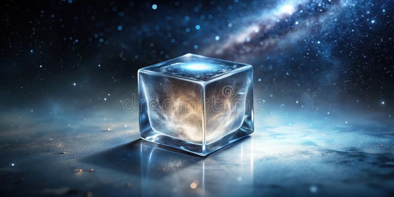 A Celestial Cube a Cosmic Nebula Trapped within a Crystal Prism ...
