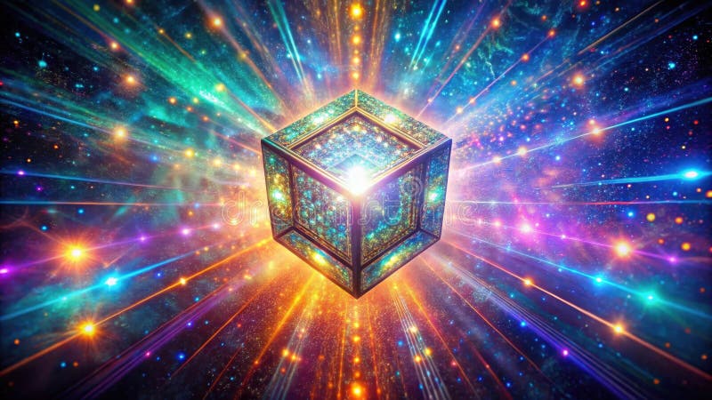 Celestial Cube a Glimmering Gem within a Cosmic Explosion of Light and ...
