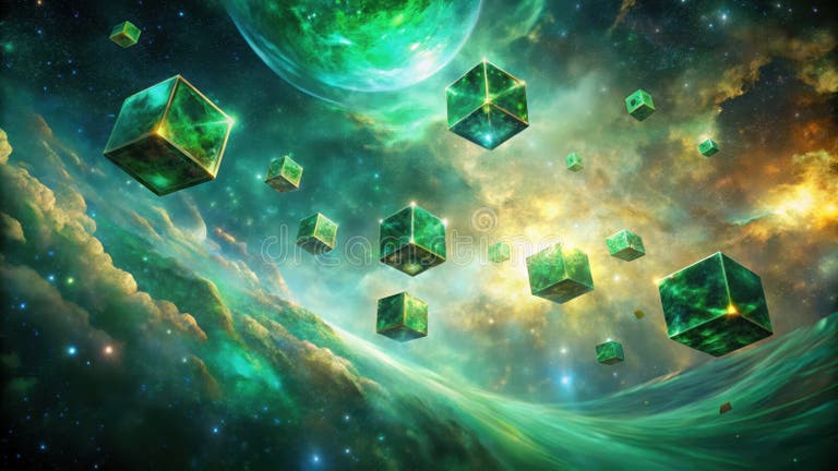 Celestial Cubes Drifting through a Cosmic Nebula, a Journey through ...