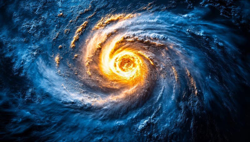 Celestial Cyclone, Digital Artwork of a Hurricane Displaying the ...