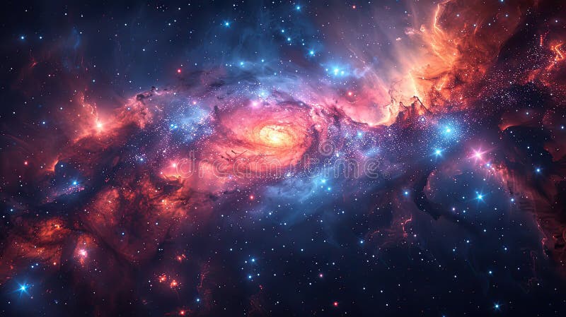 Celestial Dance of Colors in Cosmic Infinity. Stock Illustration ...