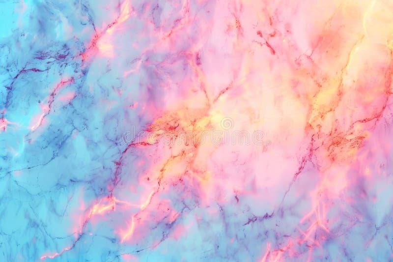 Celestial Dance in Marble. a Symphony of Pink and Blue Light Infusion ...