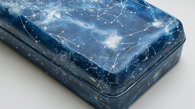 Celestial Design Adorns Rectangular Decorative Box Stock Illustration ...