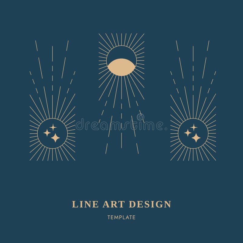 Celestial Design Card, Magic Mystical Card, Poster Modern Line Art ...