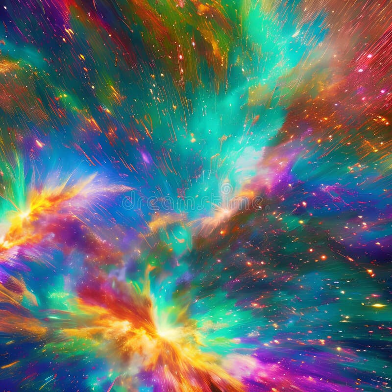 A Celestial Digital Texture with a Cosmic Explosion of Colors and ...