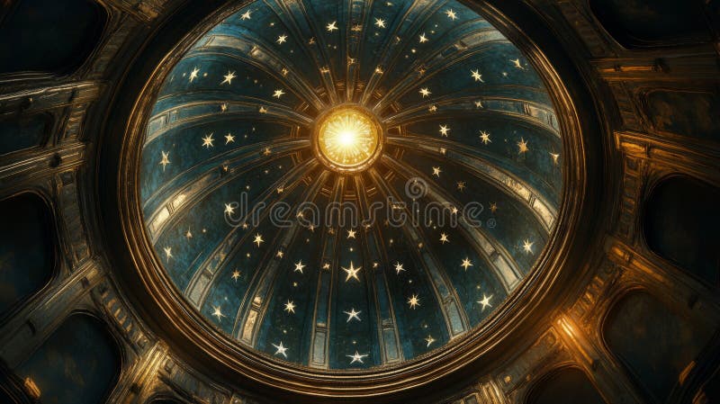 Celestial Dome Interior Architectural Marvel Stock Illustration ...