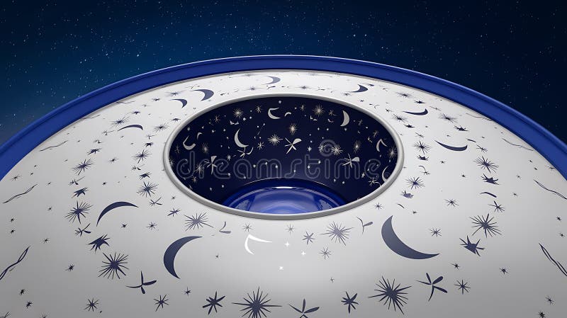 Celestial Dome a Stunning Design Featuring Mystical Patterns of Stars and Moons in a Dreamlike ...