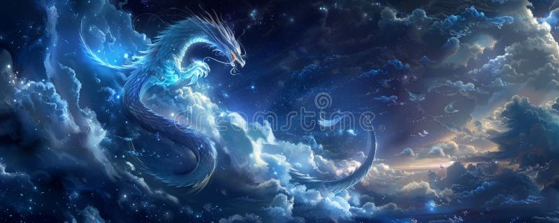 Celestial Dragon in the Clouds: a Celestial Dragon Soaring through ...