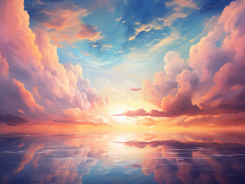 Celestial Dreams: Dreamy Sky-Themed PowerPoint Background Stock ...