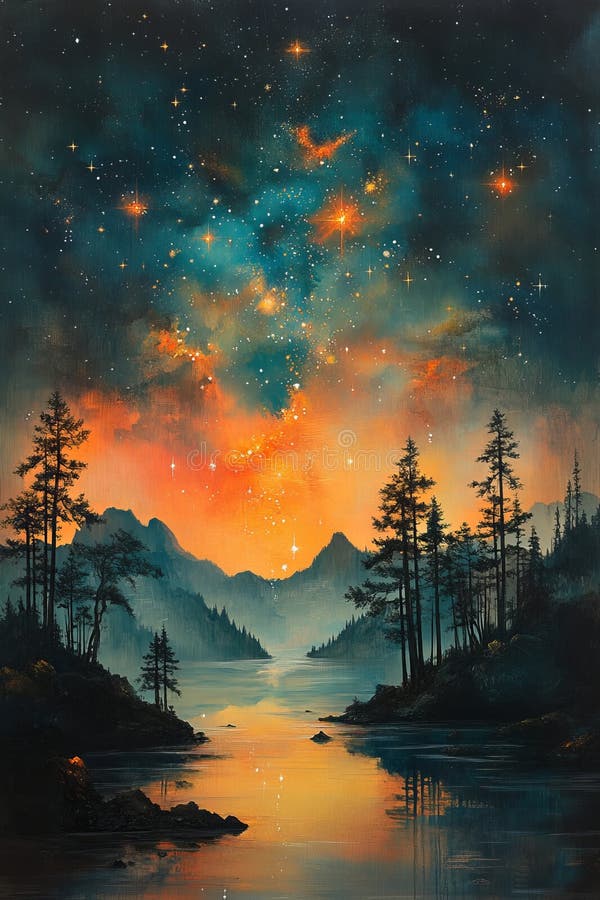 Celestial Dreamscape: the Infinite Sky Stock Illustration ...