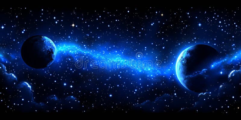 Celestial Dreamscape Two Planets Nebula Stars Night Sky Stock ...