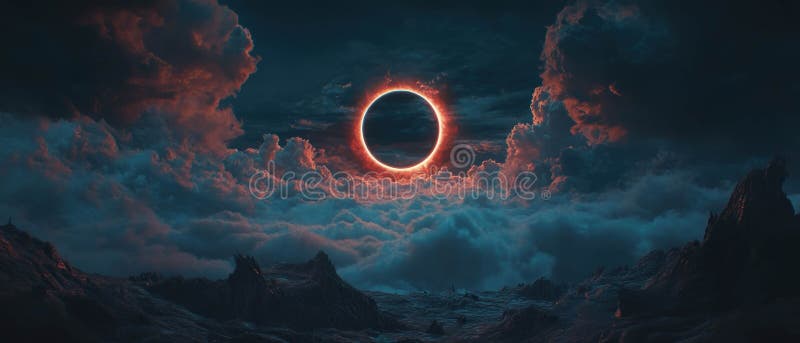 Celestial Eclipse Sky with Vivid Colors and Soft Lighting at a ...